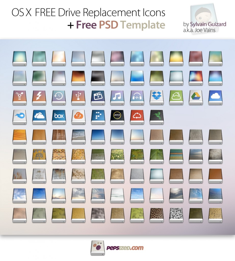 96 Free Drive Icons + PSD Template – PEPSized